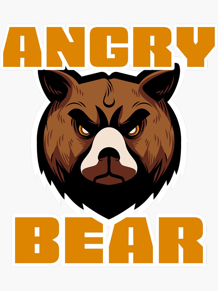 "Angry Bear Design" Sticker for Sale by derendesign | Redbubble