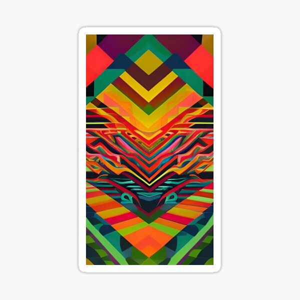 "Funky Geometric Pattern Symmetrical Abstract" Sticker for Sale by ...
