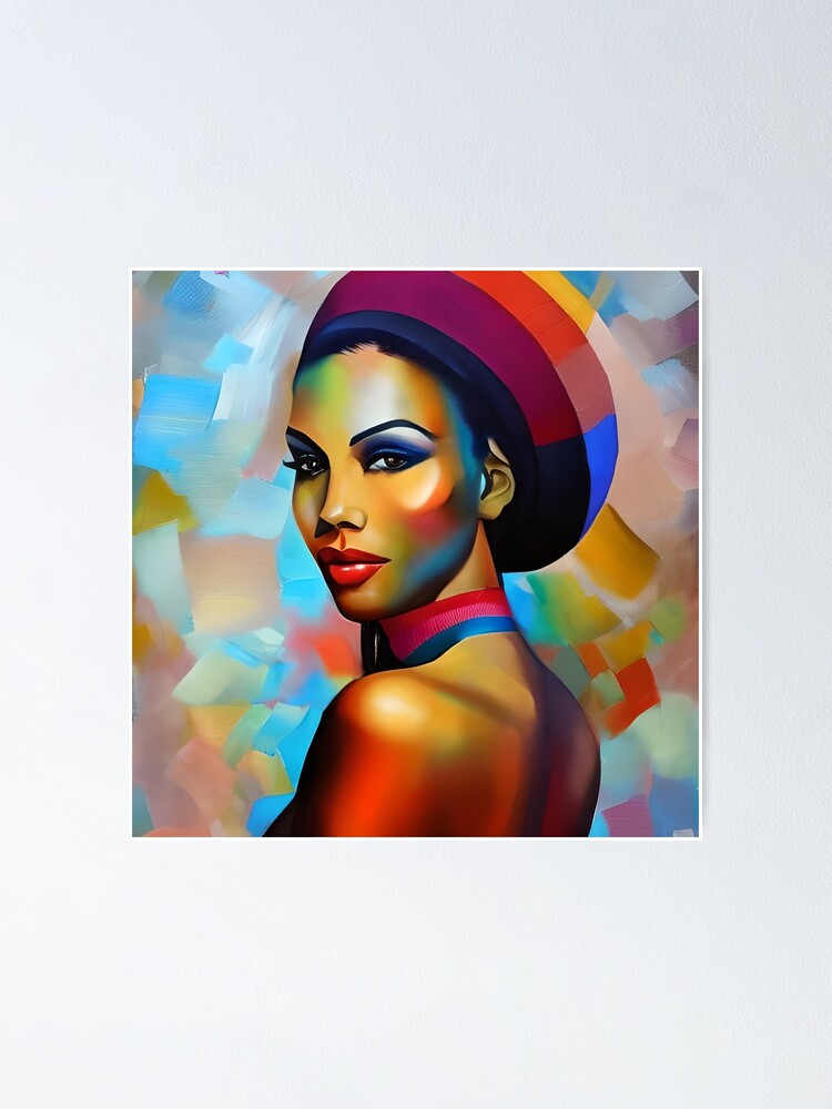 Abstract Woman Face Art Board Print Portrait In The Cubist Style