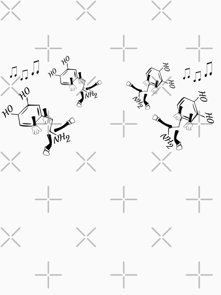 "Cartoon illustration (animation) four skeletal formula of the dopamine ...