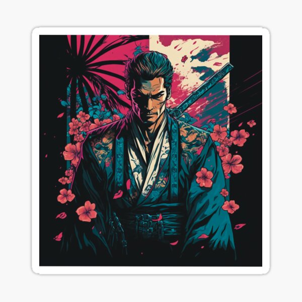 "Miami Vice Samurai" Sticker for Sale by Kingjeinz | Redbubble