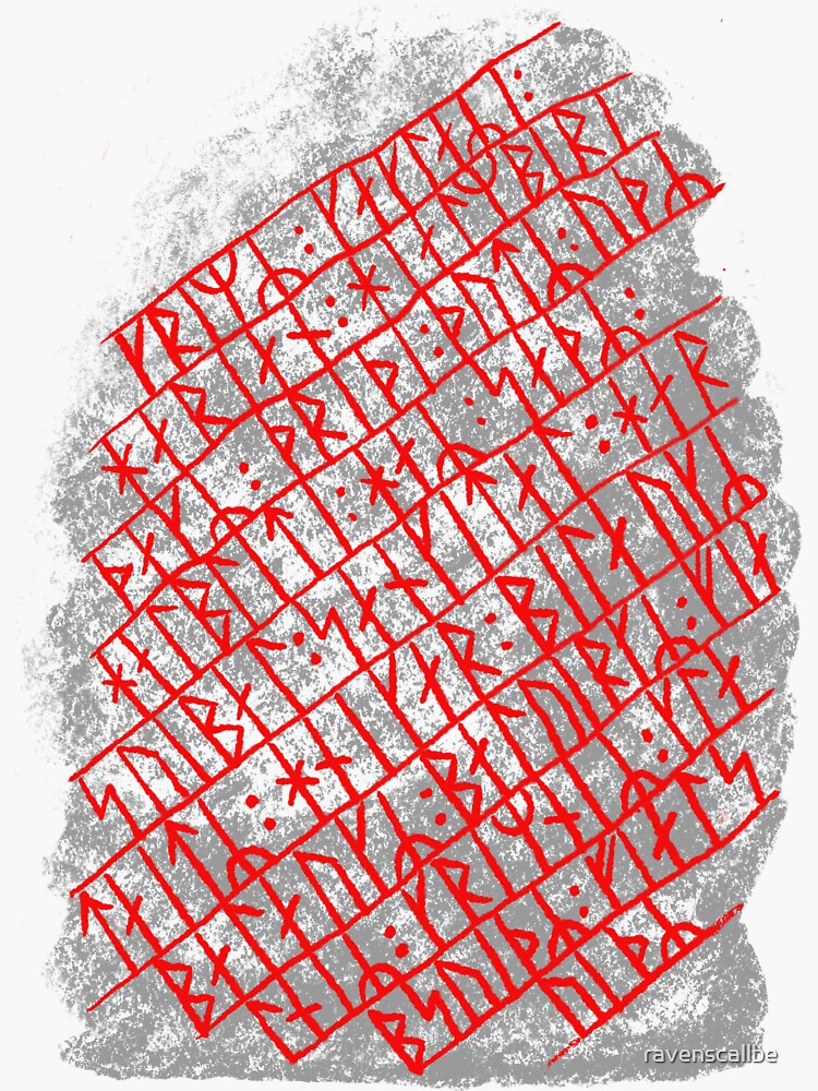 "Runestone with Odin's names in runes" Sticker for Sale by RavensCall ...