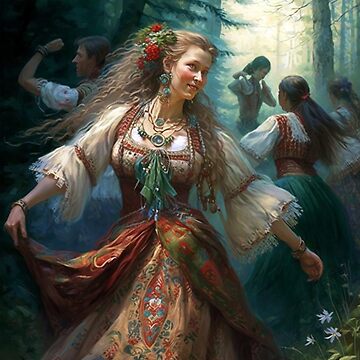 "Slavic Folklore Dance" Sticker for Sale by PipikaArt | Redbubble