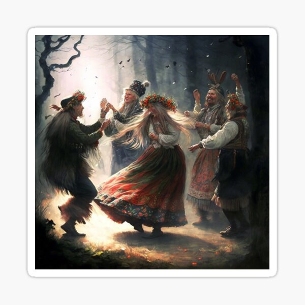 "Slavic Folklore Dance" Sticker for Sale by PipikaArt | Redbubble