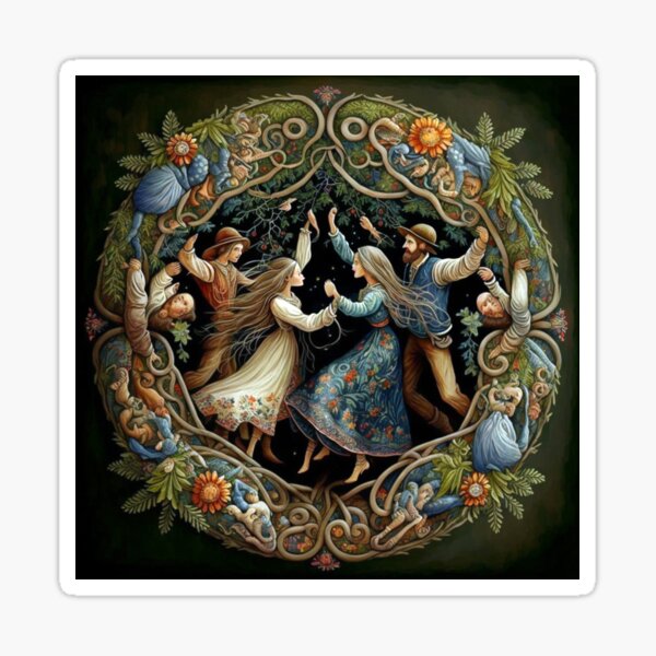 "Slavic Folklore Dance" Sticker for Sale by PipikaArt | Redbubble