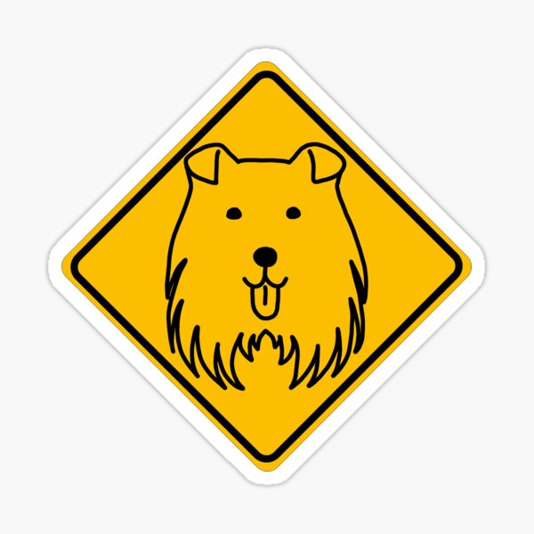 "Cute Dog Road Sign Design" Sticker for Sale by derendesign | Redbubble