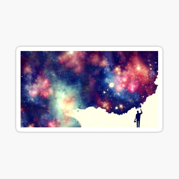 "Artist painting the universe" Sticker for Sale by ReimaginedStyle ...