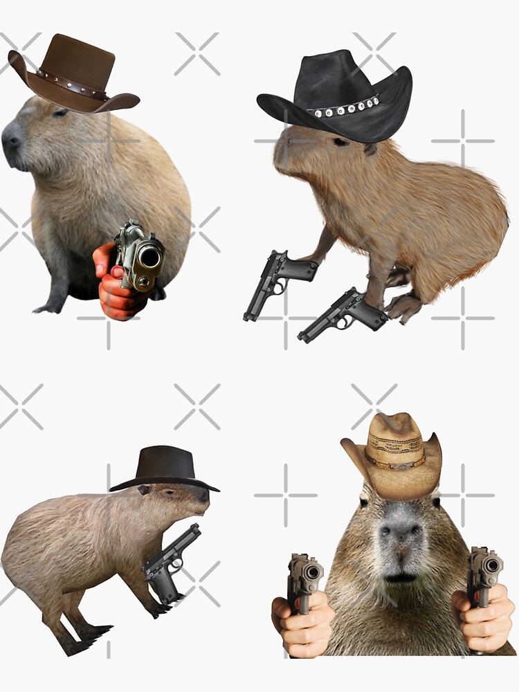 "Cowboy Capybara Sticker Pack" Sticker for Sale by redakhatib | Redbubble