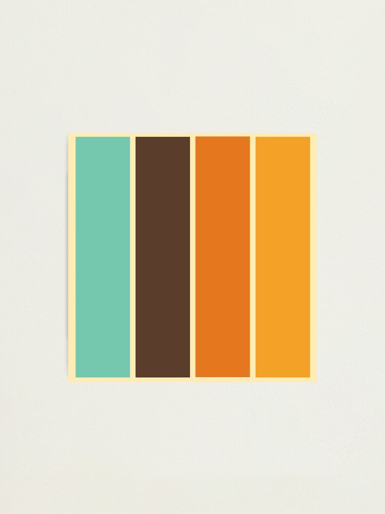 "1970's Color Palette Retro Stripe Pattern" Photographic Print for Sale ...