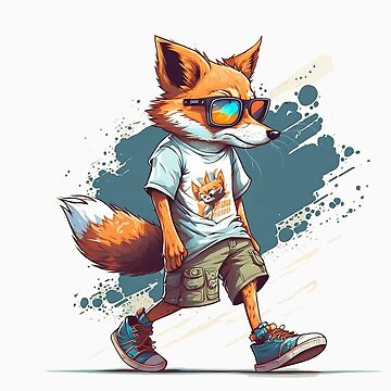 "A looking cool fox wearing trainers and sunglasses" Poster for Sale by ...