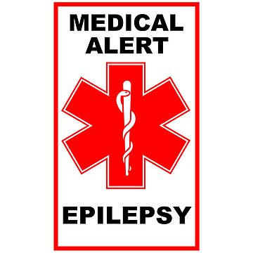 "Medical Alert EPILEPSY Alert Awareness Red" Sticker for Sale by Frugal ...