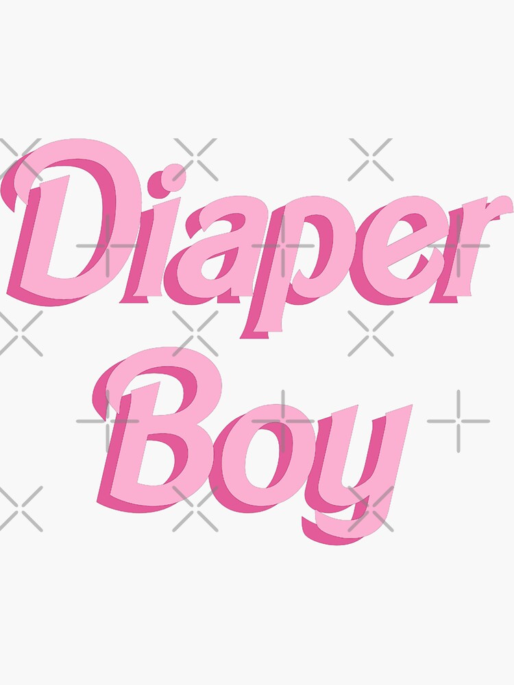 "Diaper Boy - doll font" Sticker for Sale by DiaperedFancy | Redbubble