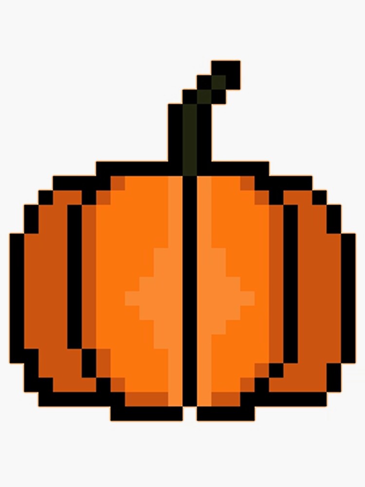 "Pumpkin Pixel Art" Sticker for Sale by ItsmeFlora | Redbubble