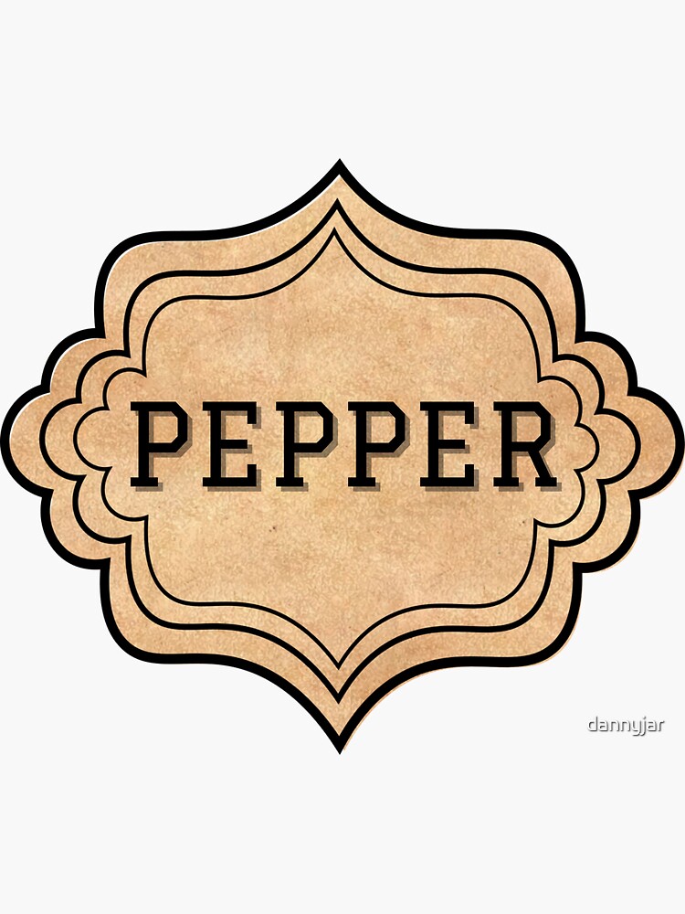 "Pepper kitchen pantry label" Sticker for Sale by dannyjar | Redbubble