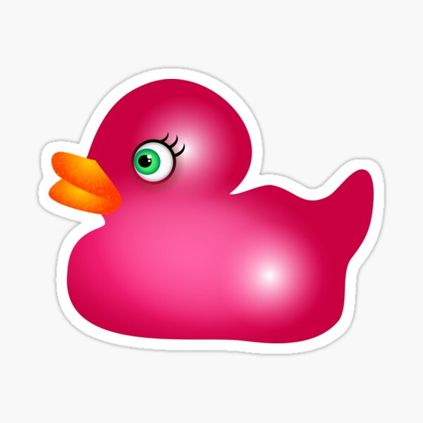 "Cute Pink Rubber Duck" Sticker for Sale by Prawny | Redbubble