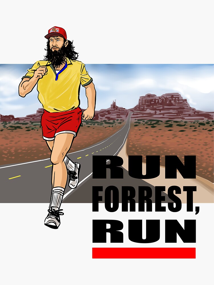 "Run Forrest, run" Sticker for Sale by queirozestudio | Redbubble