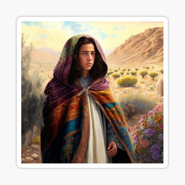 "Joseph's Coat Of Many Colors" Sticker for Sale by AIBibleArt | Redbubble