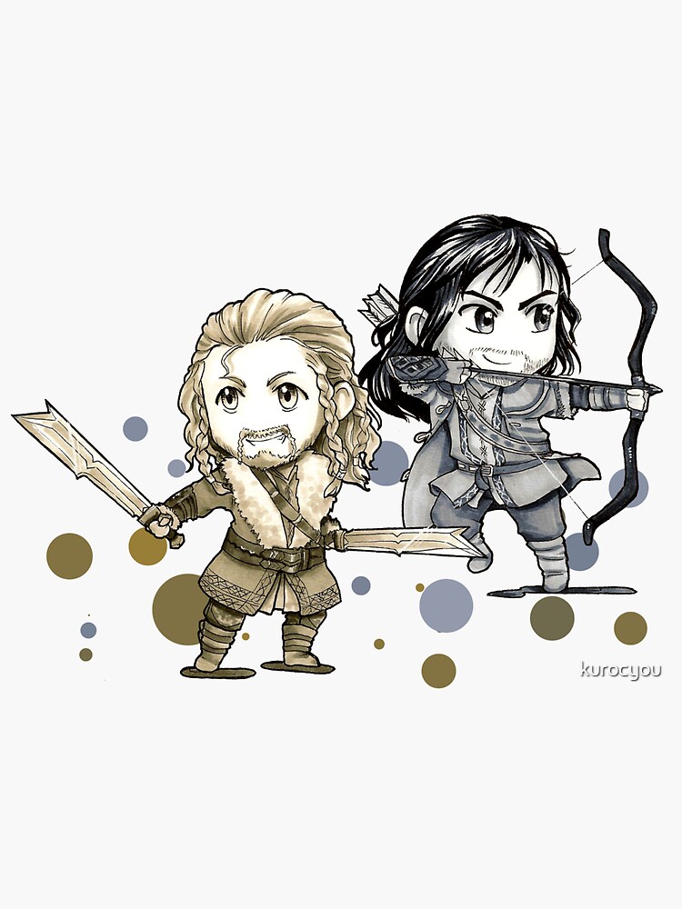"Fili and Kili Chibi" Sticker by kurocyou | Redbubble