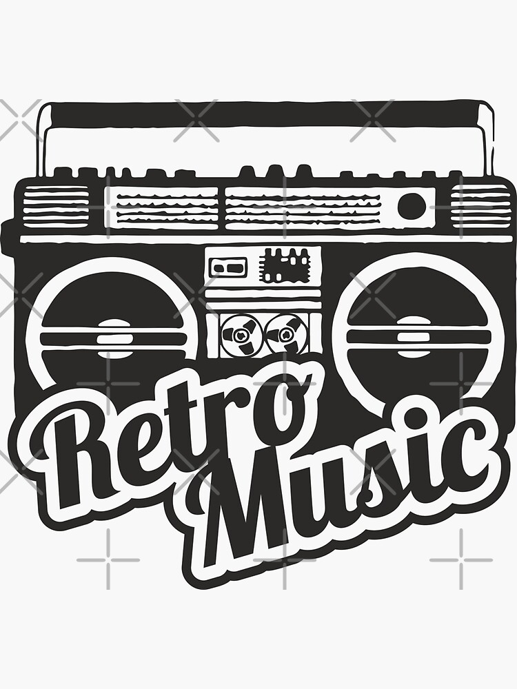 "Retro Music 80s-90s Old School Music Hip Hop Beatbox Boombox" Sticker ...