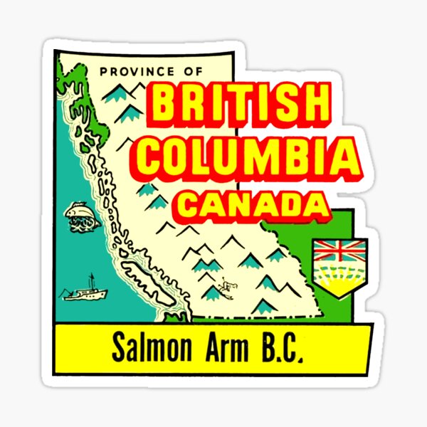 "Salmon Arm BC Vintage Travel Decal" Sticker for Sale by hilda74 ...