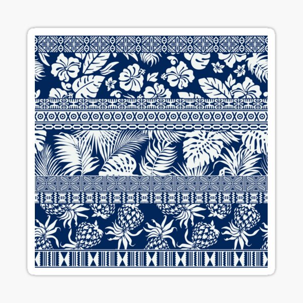 "Polynesian - Hawaiian Hibiscus Tribal blue " Sticker for Sale by ...