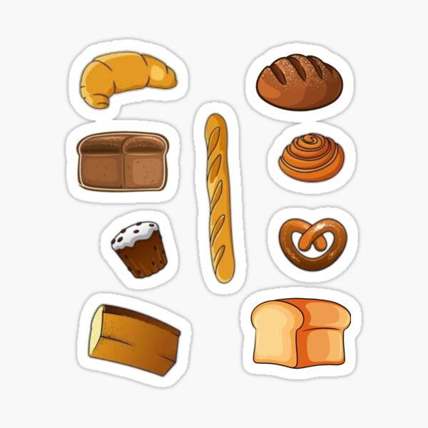 "Bread sticker pack croissant cake set" Sticker for Sale by redakhatib ...