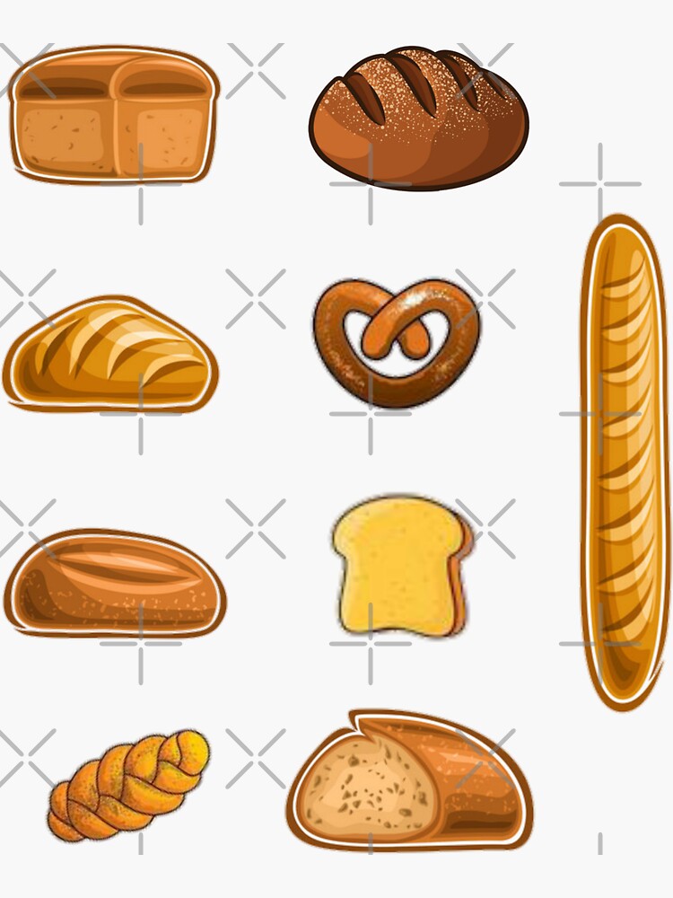 "Bread sticker pack croissant brioche" Sticker for Sale by redakhatib | Redbubble