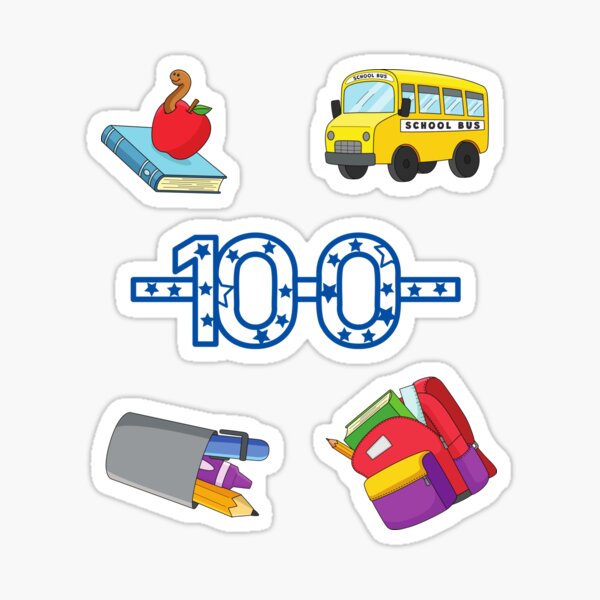 "100 days of school sticker pack." Sticker for Sale by murielsfaith ...