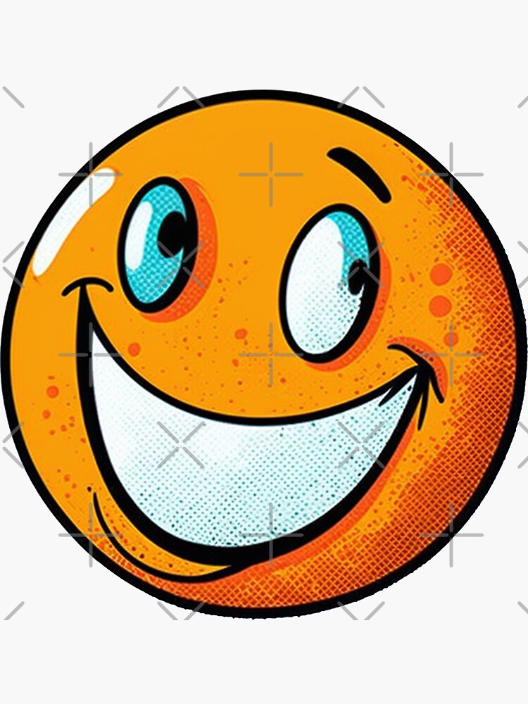 "orange Smiley Face " Sticker for Sale by Snoopytheking | Redbubble