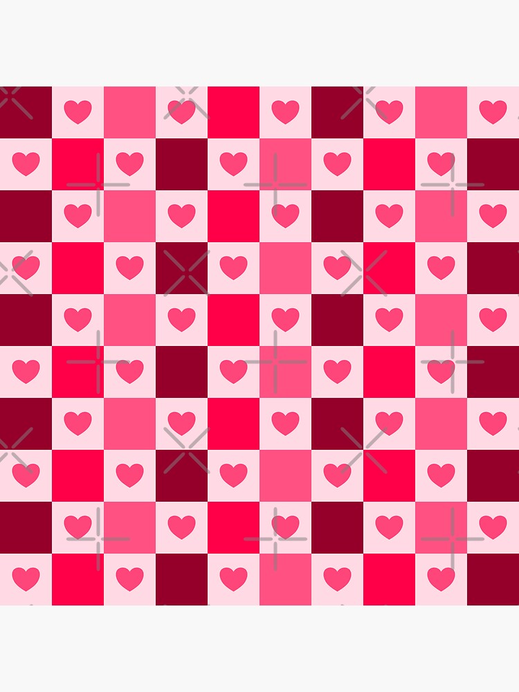 "valentine's day heart grid tile pattern" Sticker for Sale by ...