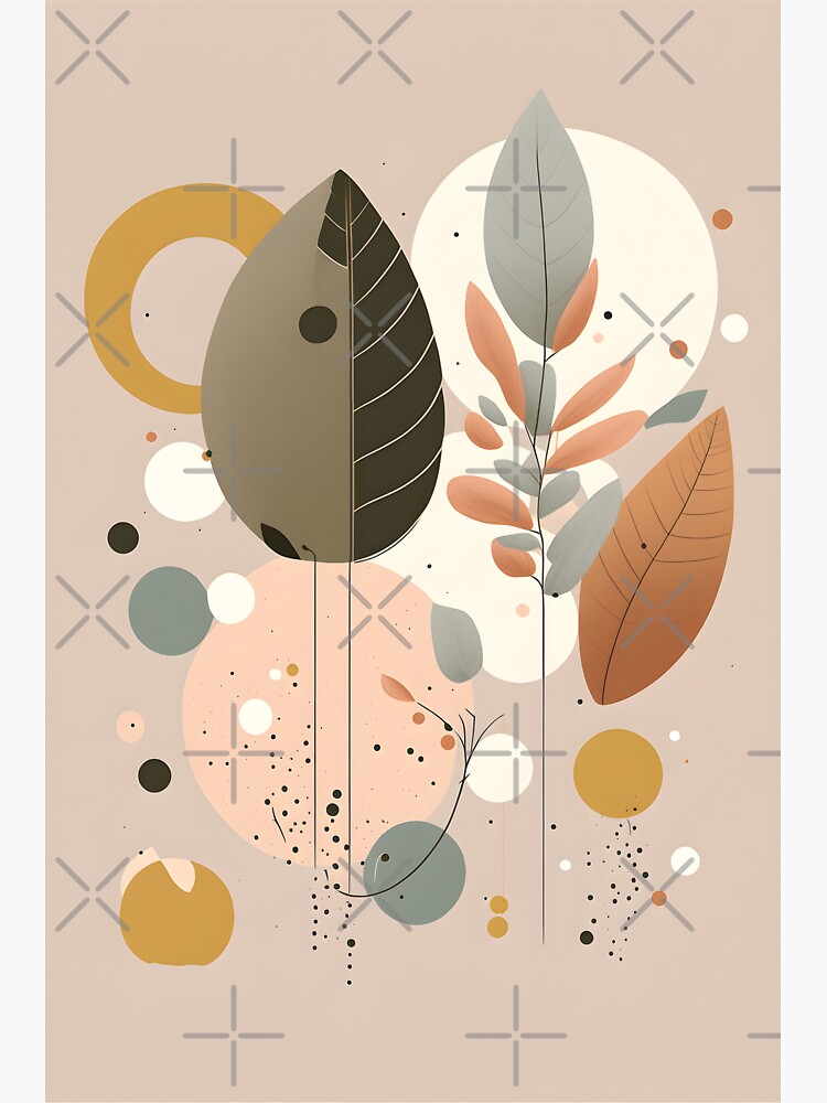 "Minimalist Paint Leaves and Dreams" Sticker for Sale by artecomia ...