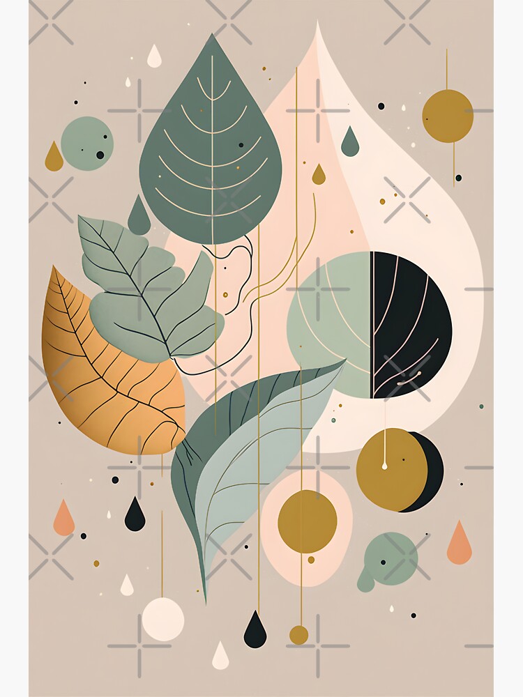 "Minimalist Paint Leaves and Dreams v2" Sticker for Sale by artecomia ...