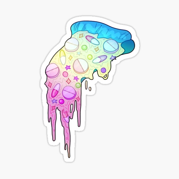 "Pizza pills pastel candy gore" Sticker for Sale by Teho Tune | Redbubble