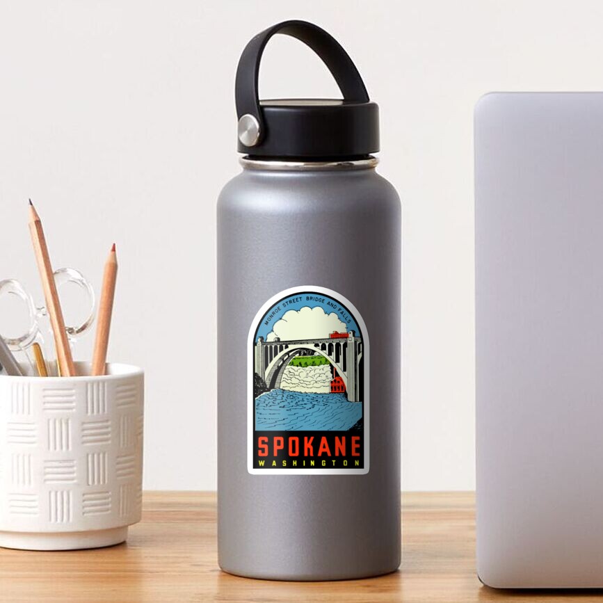 "Spokane Washington Vintage Travel Decal" Sticker for Sale by hilda74 ...