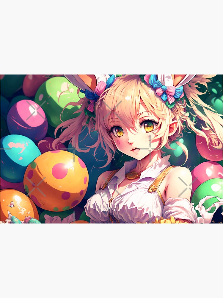 "easter anime girl" Sticker for Sale by MickRavenV2 | Redbubble