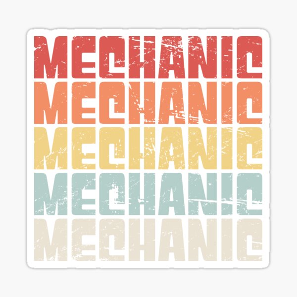 "Retro 70s MECHANIC Text" Sticker for Sale by ethandirks | Redbubble