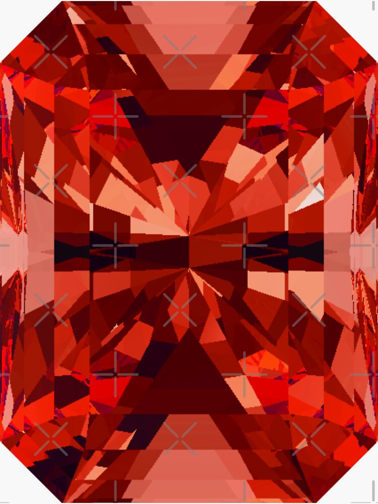 "Emerald Cut Red-Orange Topaz Gemstone" Sticker for Sale by Cbusch ...