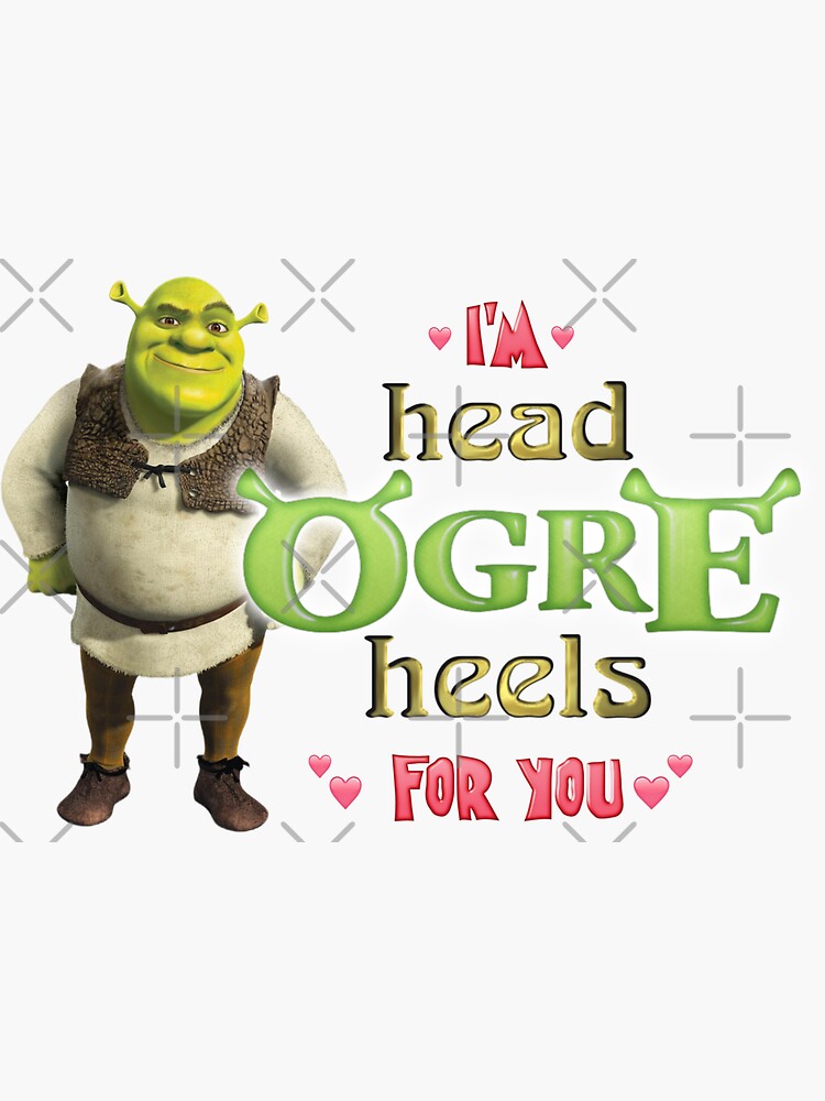 "Head Ogre Heels For You Valentine" Sticker for Sale by snazzyseagull | Redbubble