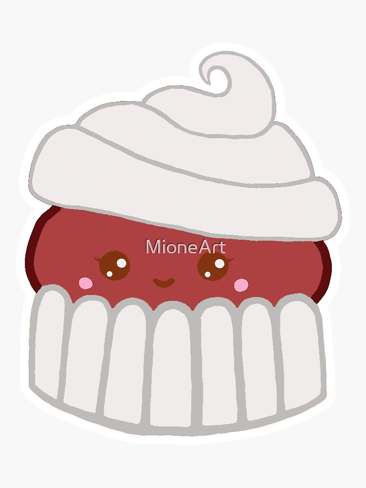 "Cupcake Red Velvet Sticker" Sticker for Sale by MioneArt | Redbubble