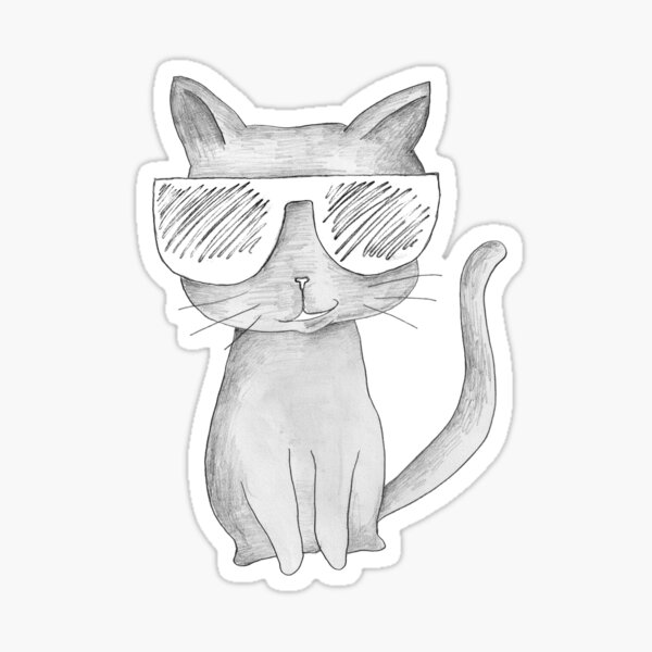 "cute modern cat sunglasses stickers" Sticker for Sale by ...