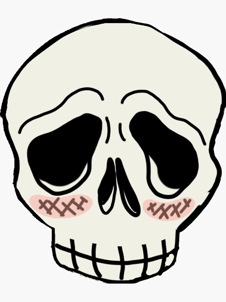 "Shy little skull" Sticker for Sale by SpookmeBootique | Redbubble