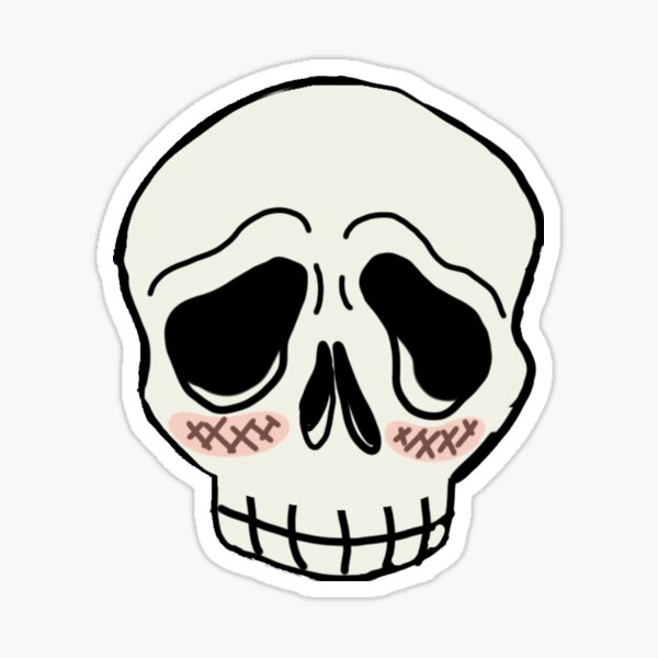 "Shy little skull" Sticker for Sale by SpookmeBootique | Redbubble