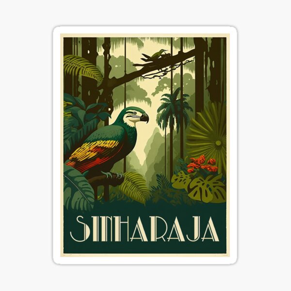 "Sinharaja Forest Sri Lanka Vintage Travel Art Poster" Sticker for Sale ...