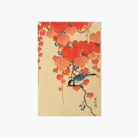 "Chickadee on a Japanese Maple" Art Board Print by CoveyHop | Redbubble