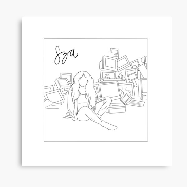 "SZA Ctrl Album Cover Outline" Canvas Print for Sale by jennasan ...