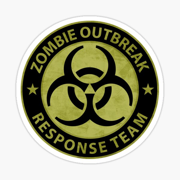"Zombie Outbreak Response Team Emblem with Weathering" Sticker for Sale ...