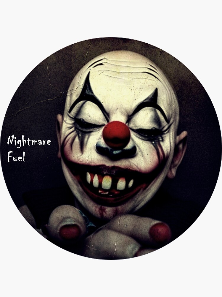"Nightmare Fuel Scary Sticker" Sticker for Sale by Wizboodle | Redbubble