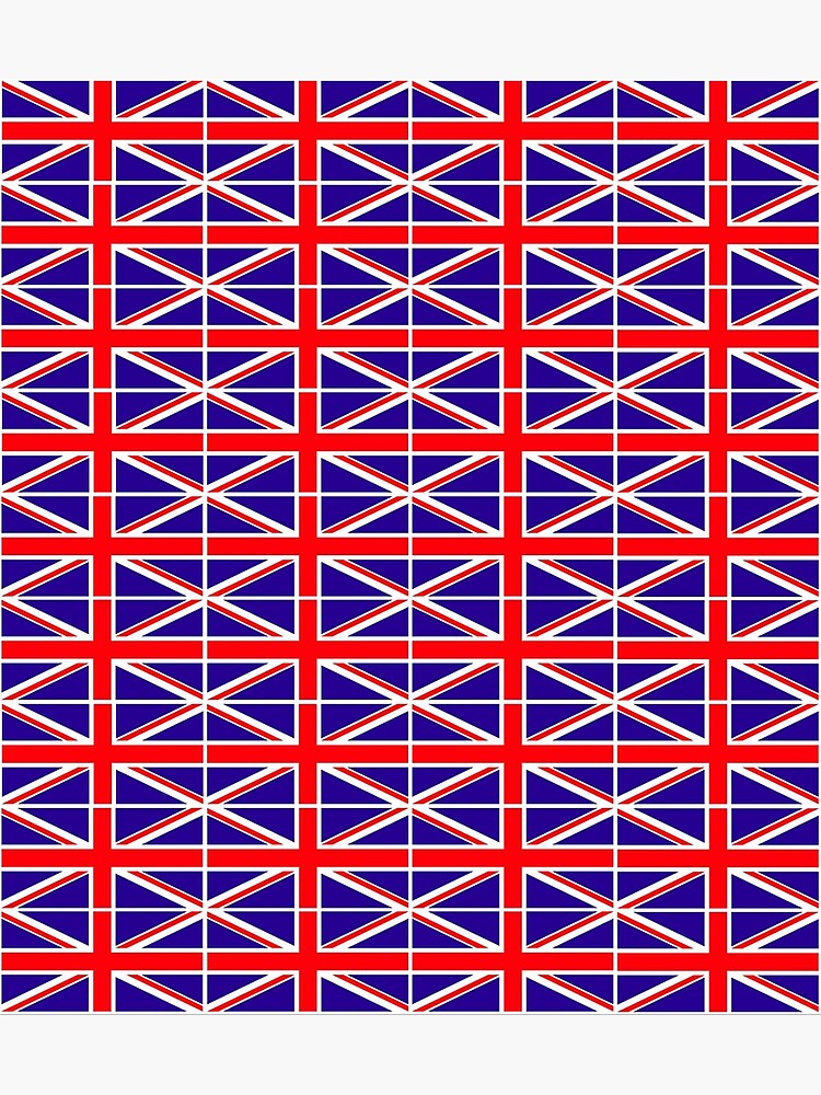 "Red, white and blue Union Jack flag repeating pattern" Poster for Sale ...