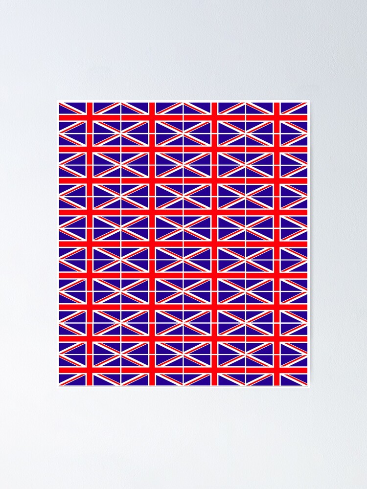 "Red, white and blue Union Jack flag repeating pattern" Poster for Sale ...
