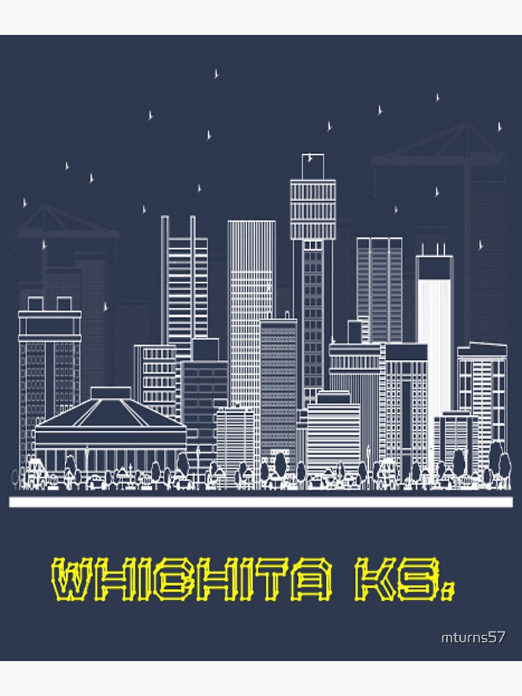 "Cityscape Silhouette: Wichita KS." Sticker for Sale by mturns57 ...